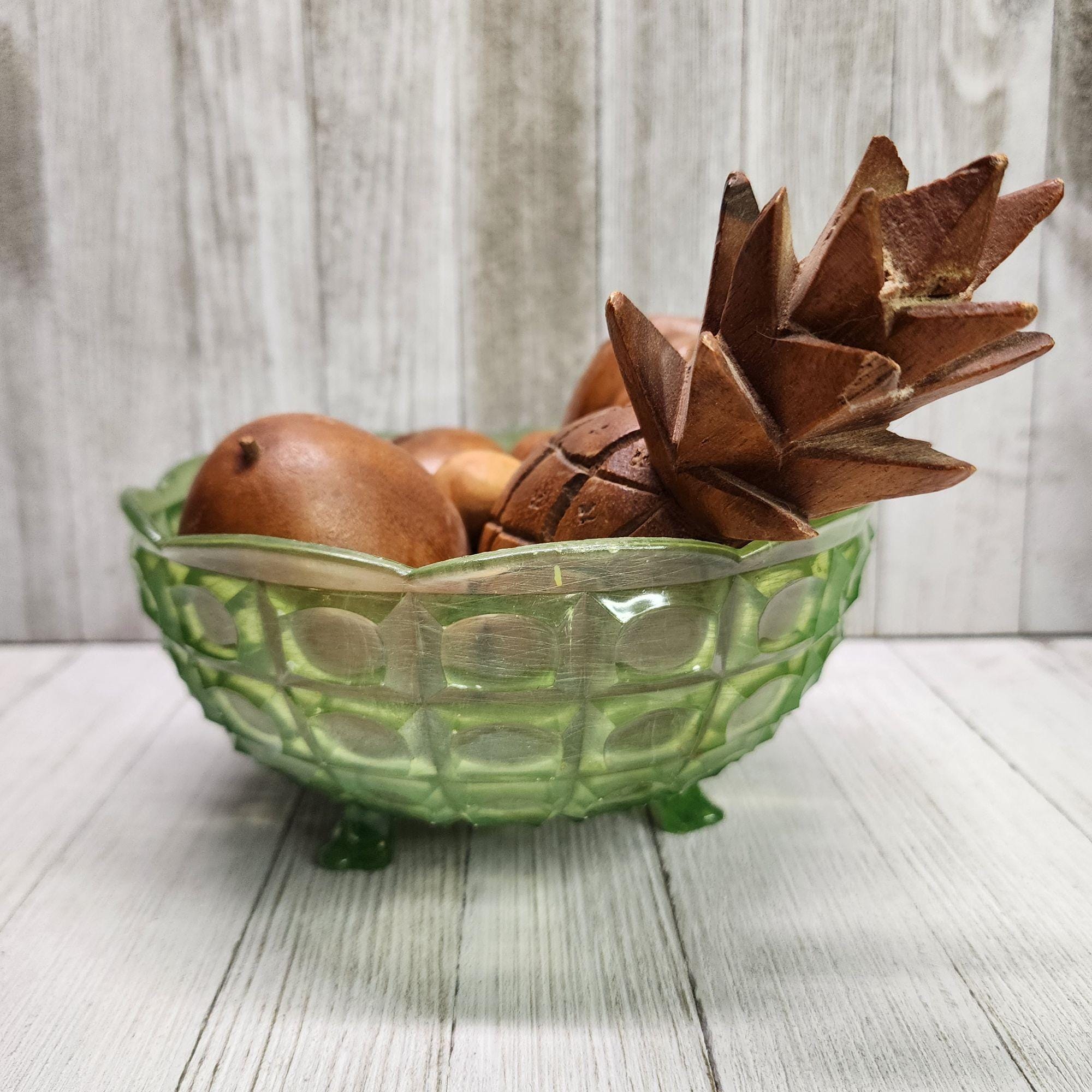 Vintage Mid-century Modern Regaline Plastic Bowl With Carved Wooden ...