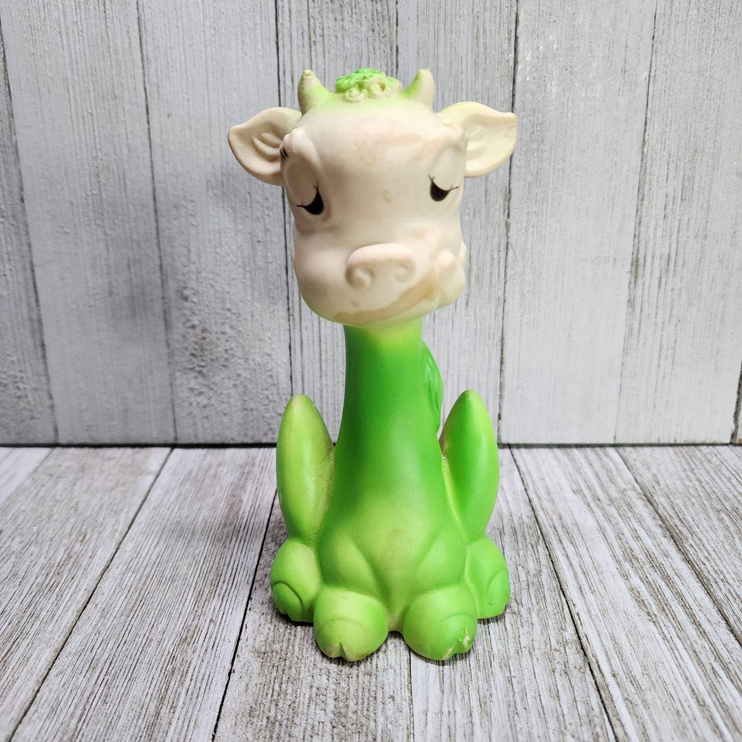 Vintage Formulette Company Rubber Dreamy Bull Cow Squeaky Toy 6'' Tall ...