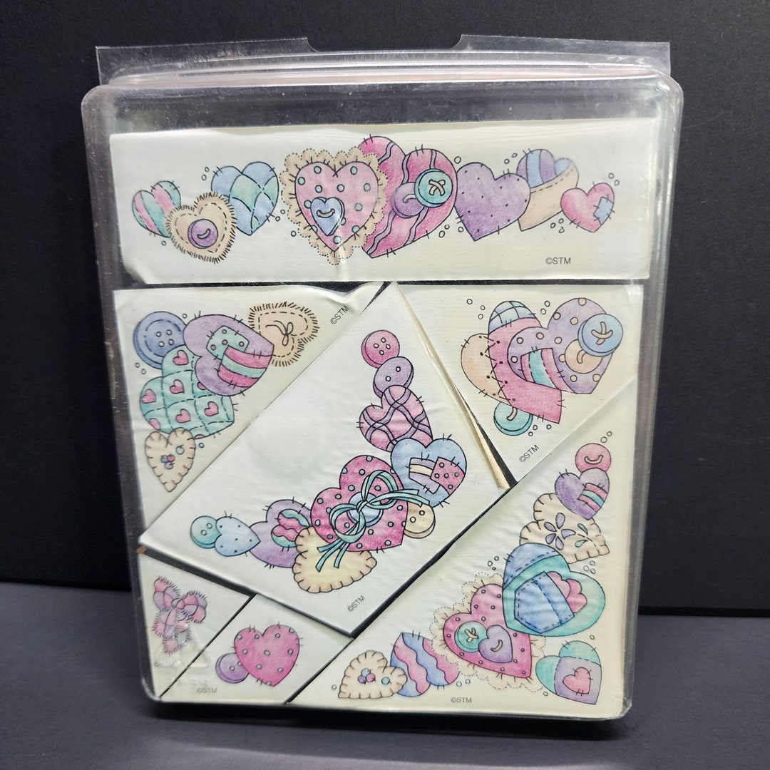 Stampendous Patchwork Heart Foam Mounted Rubber Stamps - Set of 7 - Etsy