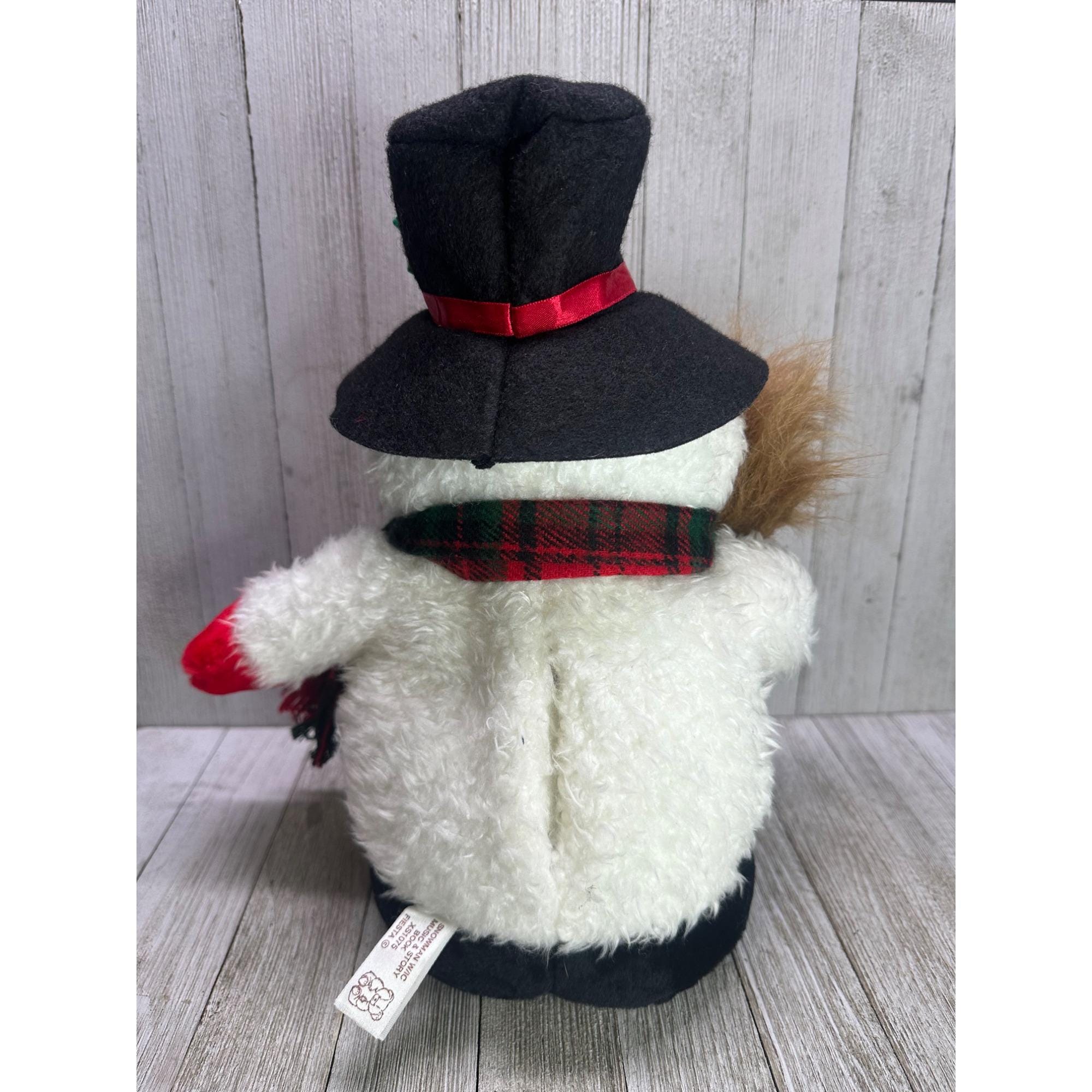 Vtg Fiesta Snowman Lights & Sounds Plush Music Christmas Scarf Works 12 ...