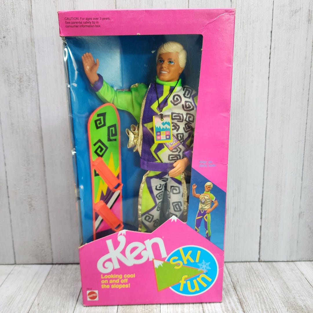 Vintage Barbie Ski Fun Male Ken Doll 1991 Mattel 7512 Retro Outfit ...