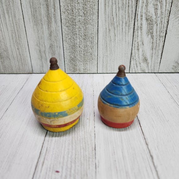 Vintage wooden spinning top store