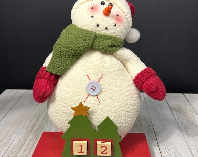 Vintage Snowman Day Calendar Plush Christmas Holiday Decor 9'' Tall - Etsy