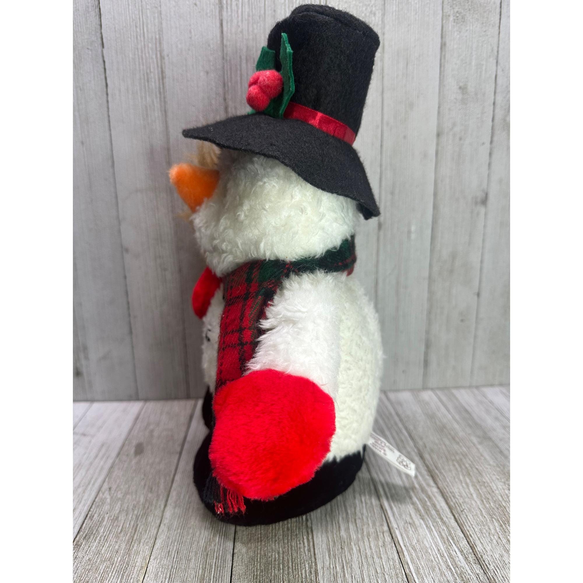 Vtg Fiesta Snowman Lights & Sounds Plush Music Christmas Scarf Works 12 ...