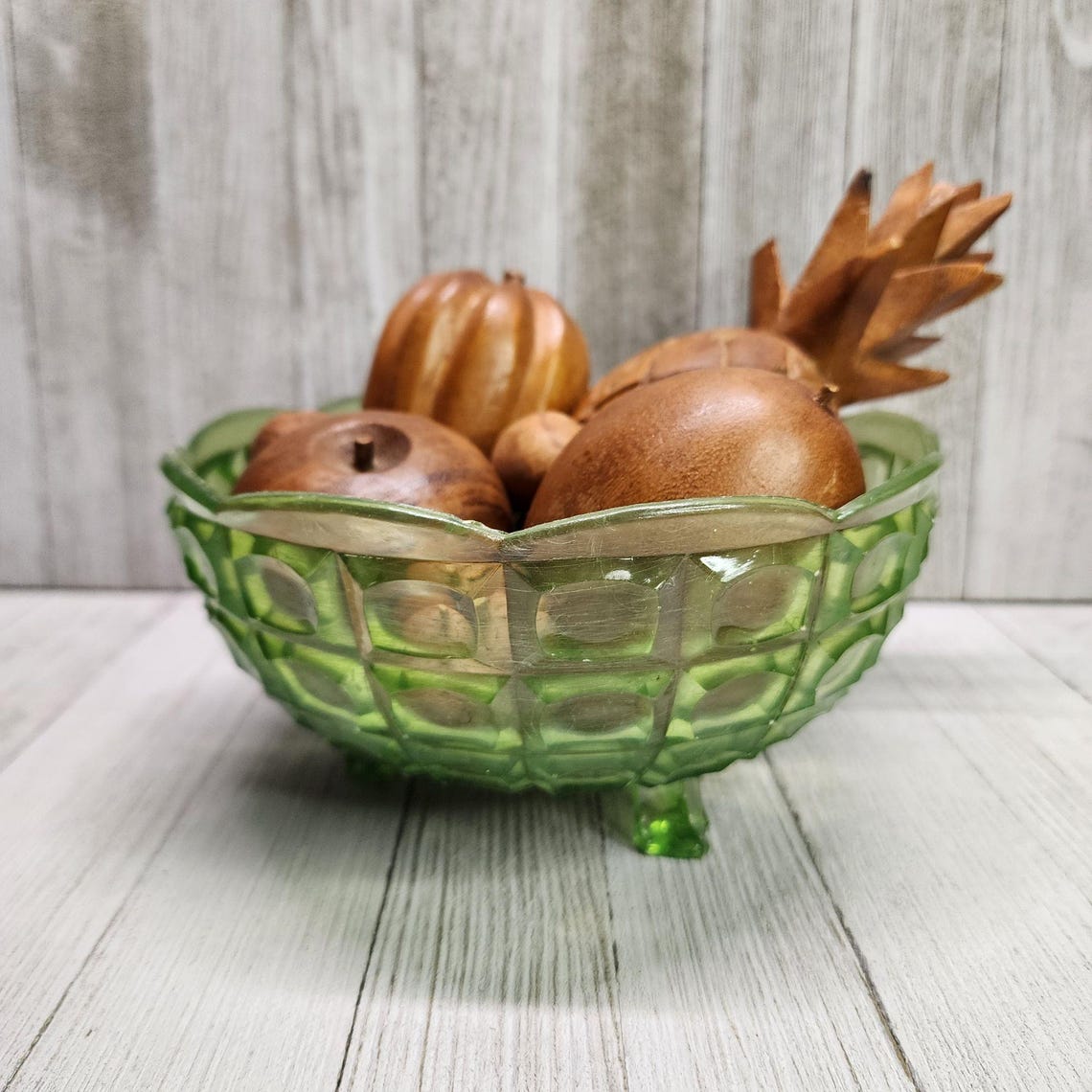 Vintage Mid-century Modern Regaline Plastic Bowl With Carved Wooden ...