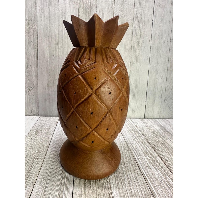 Vintage Wooden Carved Pineapple - Etsy