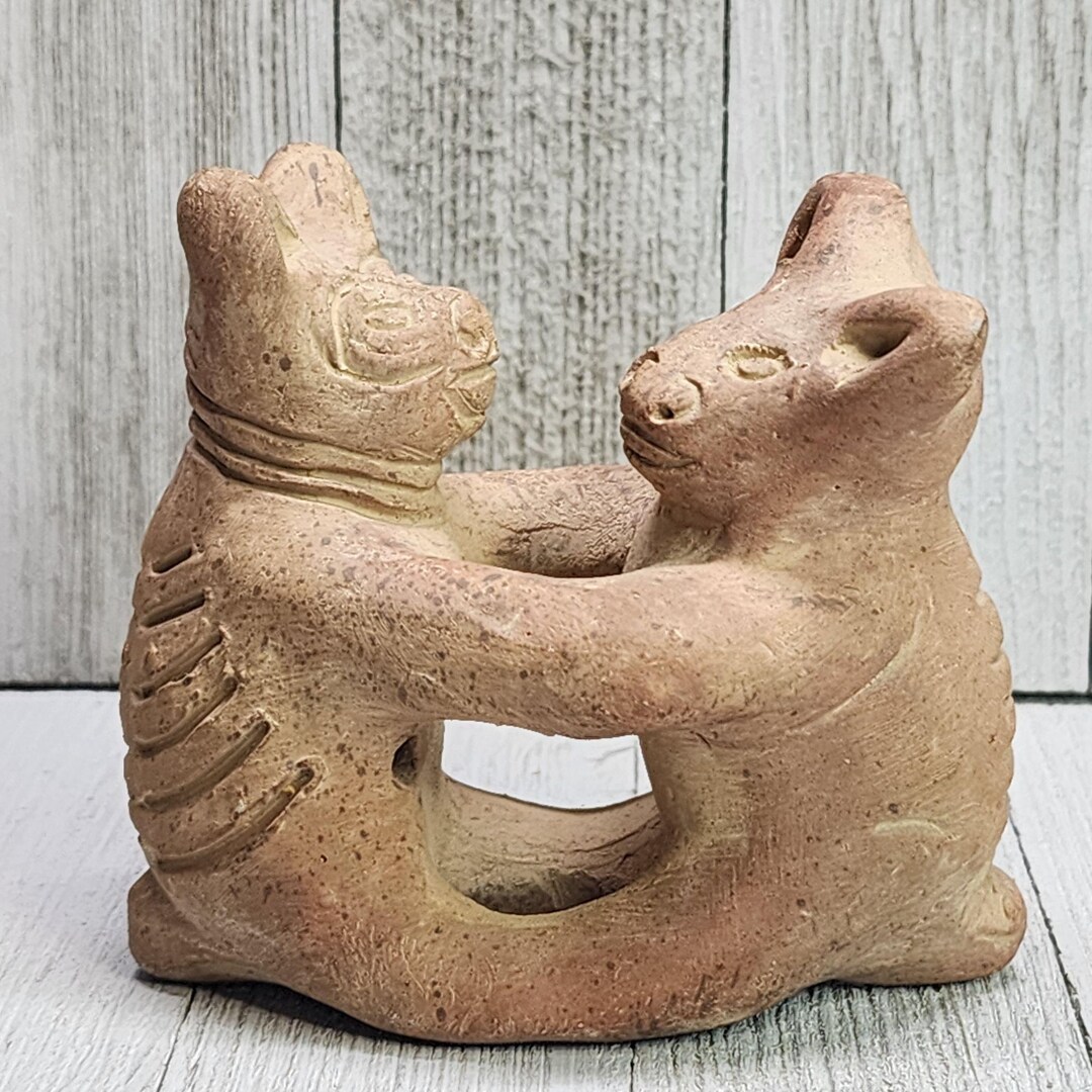 Vintage Mexican Terra Cotta Aztec Mayan Dancing Bears 3.5'' Folk Art - Etsy