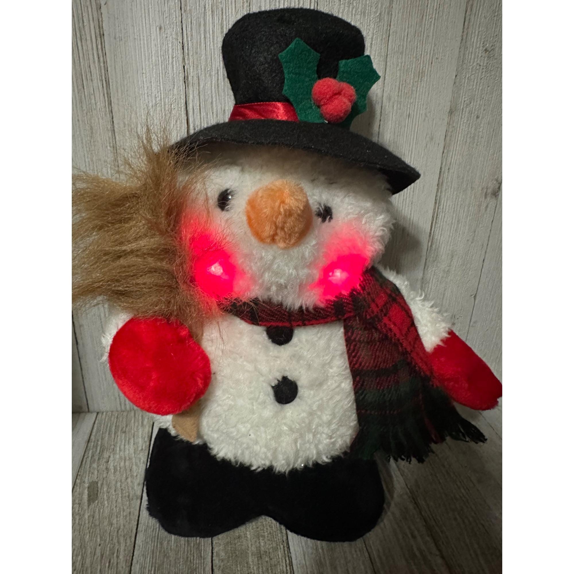 Vtg Fiesta Snowman Lights & Sounds Plush Music Christmas Scarf Works 12 ...