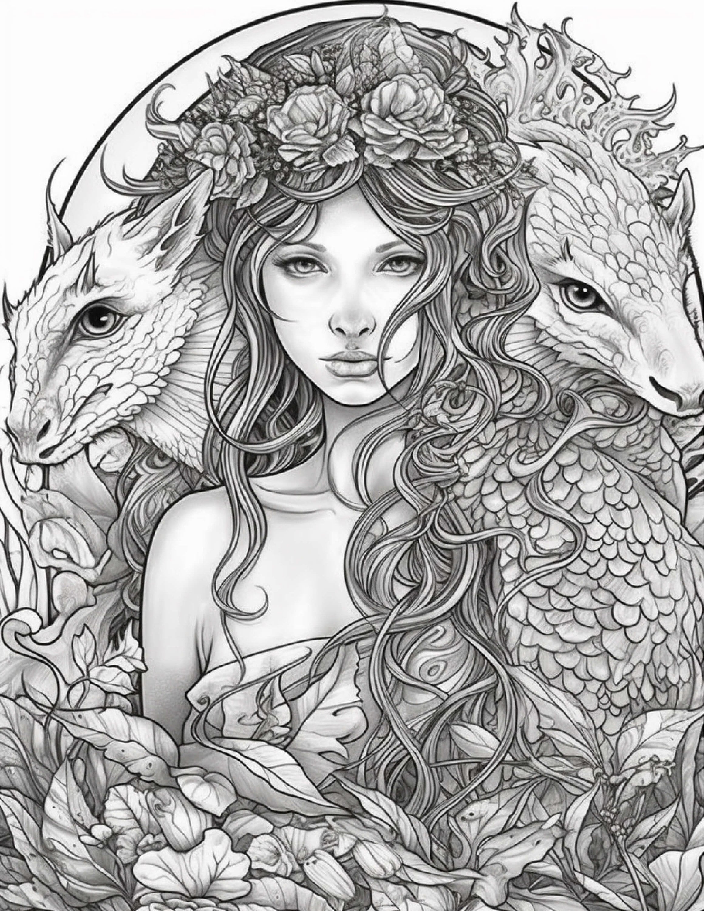 Dragons, Faries Fantasy Coloring Book, Coloring Books for Adults - Etsy