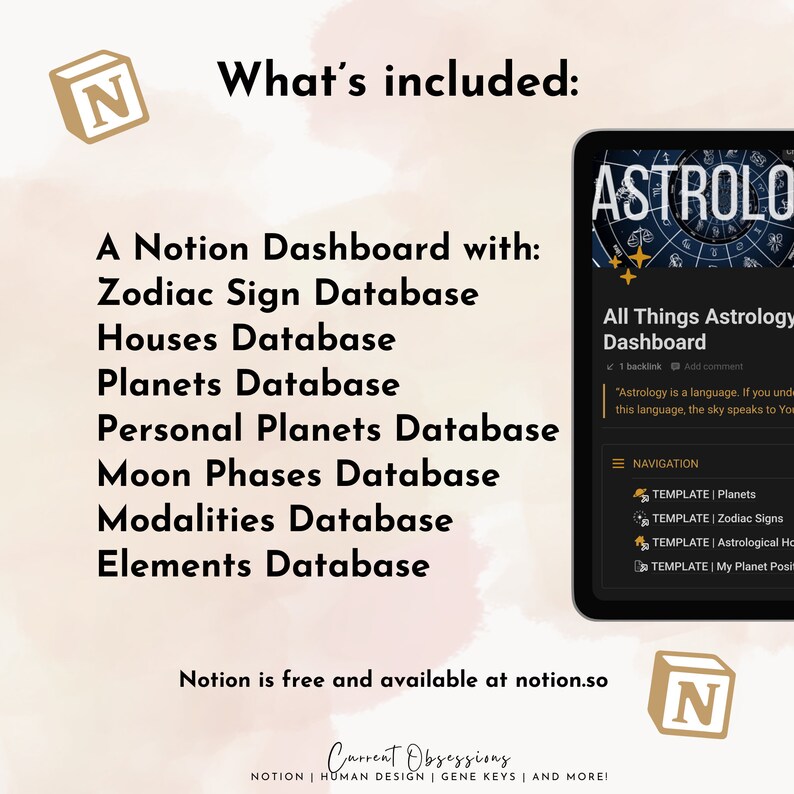 All Things Astrology Notion Dashboard - Etsy