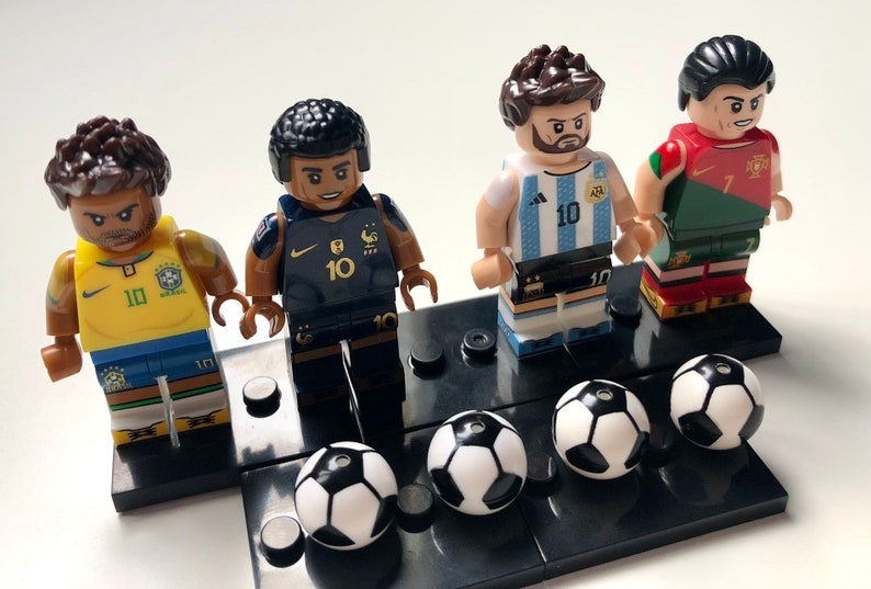 4 Custom Soccer Football Player, Mbappe, Messi,ronaldo, Neymar Mini ...
