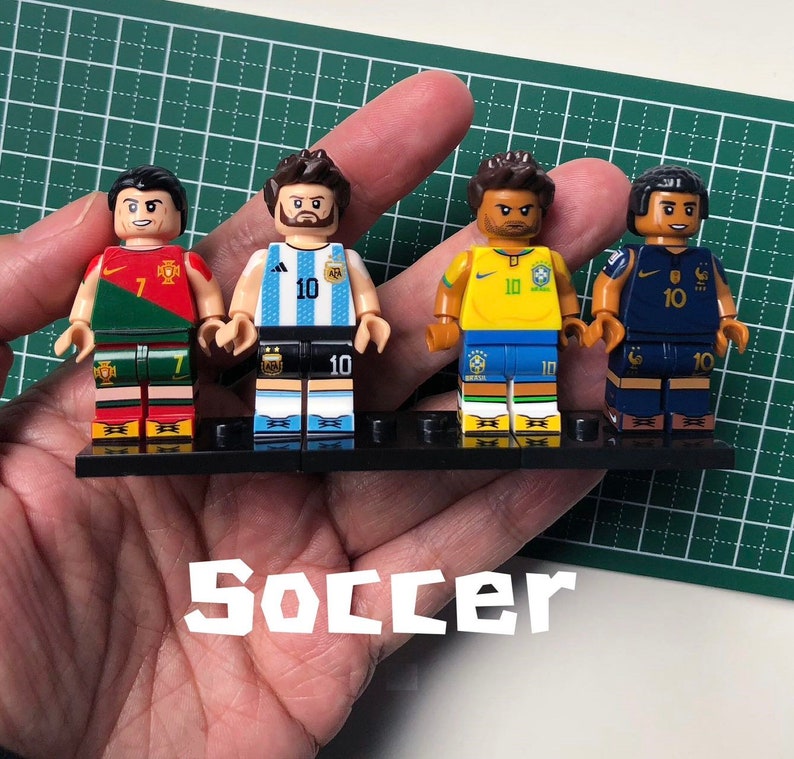 4 Custom Soccer Football Player, Mbappe, Messi,ronaldo, Neymar Mini ...