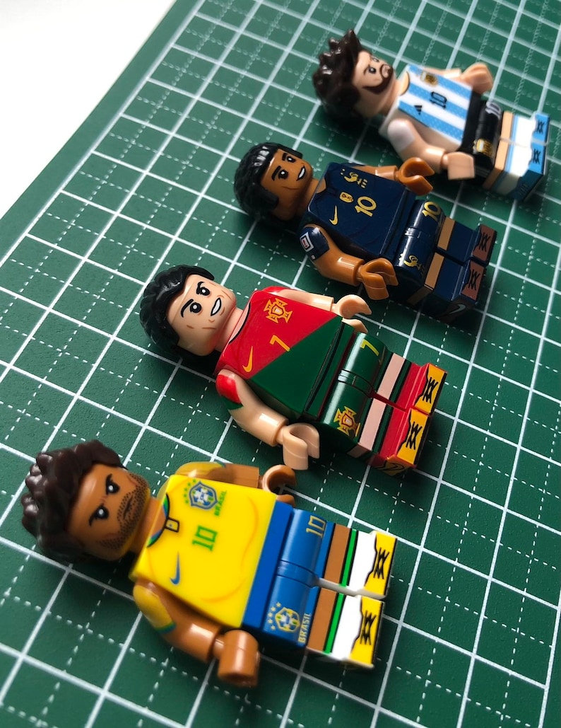 4 Custom Soccer Football Player, Mbappe, Messi,ronaldo, Neymar Mini ...