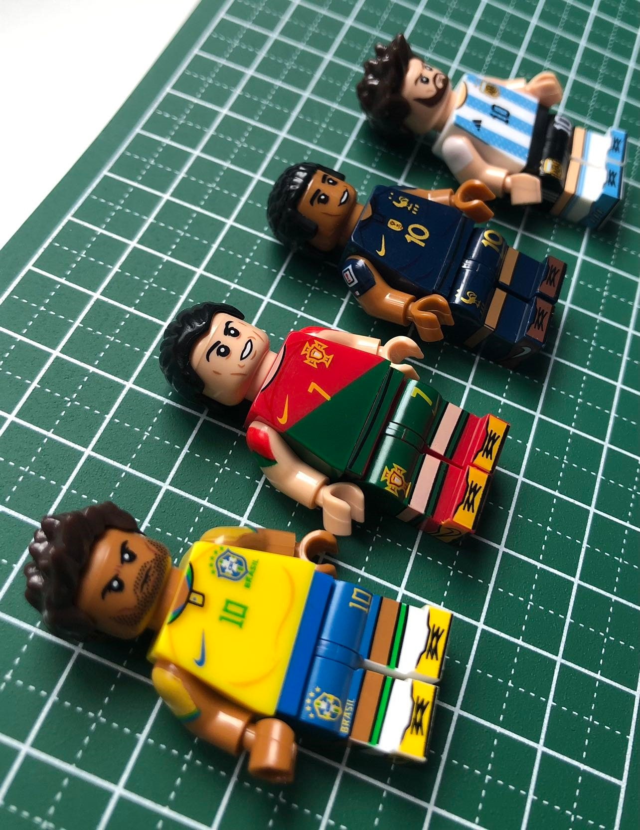4 Custom Soccer Football Player, Mbappe, Messi,ronaldo, Neymar Mini ...