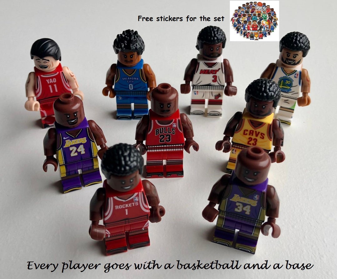 Free Stickers 9 Basketball Minifigures, NBA Minifigures,michael Jordan ...