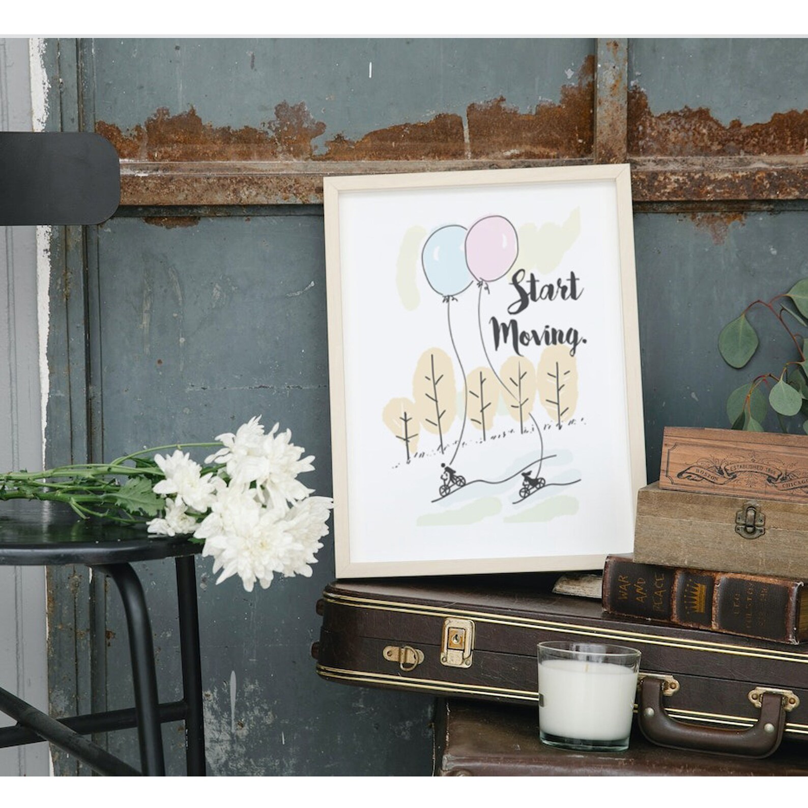 Printable Wall Art, Start Moving Wall Art, Design, Digital Art ...