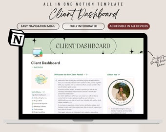 Notion Template Client Portal, Project Planner, Client Dashboard Project Tracker Onboarding ...