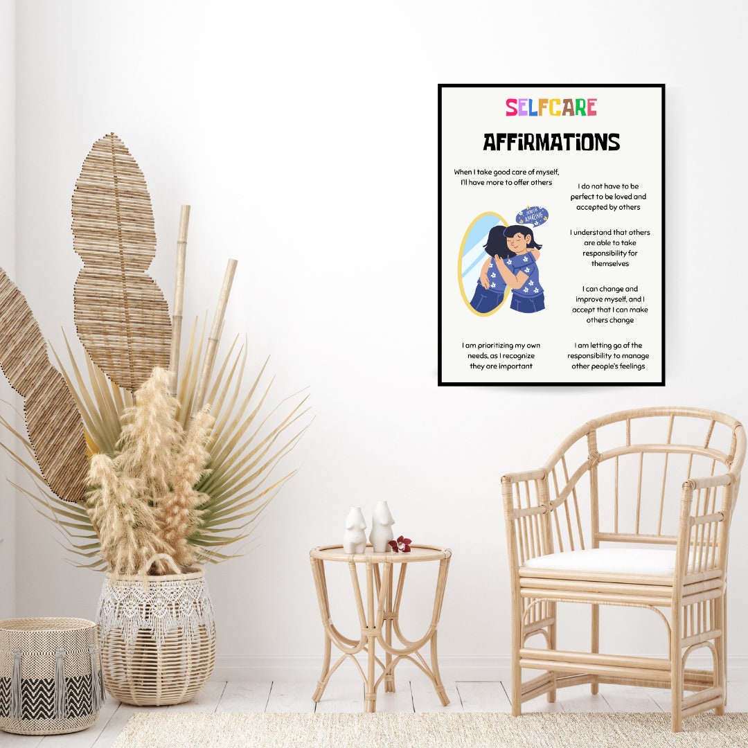 Selfcare Affirmations Therapy Office Decor School Counselor - Etsy