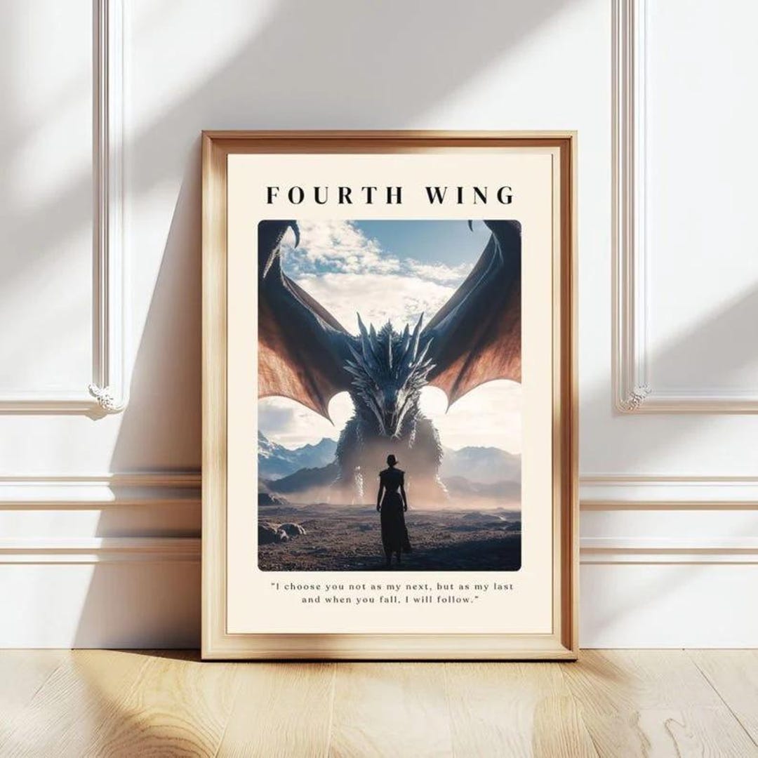 Fourth Wing Art Print - Basgiath War College Dragon Rider Wall Decor ...
