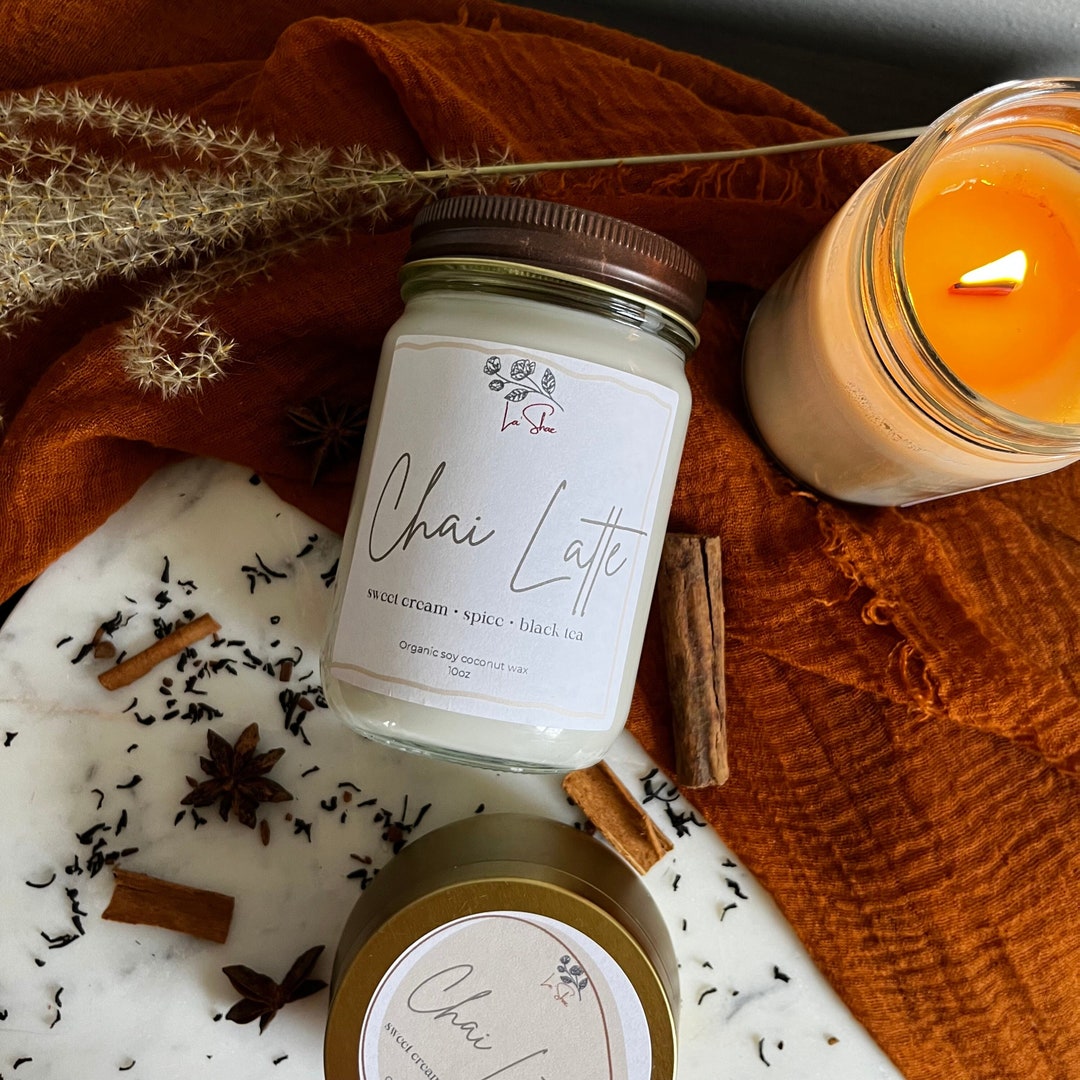 Chai Latte Candle Organic Soy Candles Mason Jar Candles Wood Wick Spice Candle Cozy Collection ...