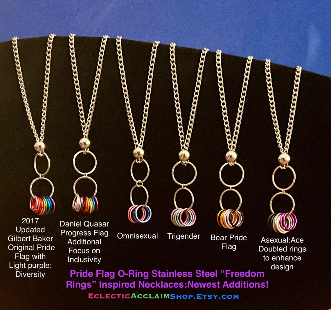 LGBTQ Pride O Ring Necklace,steel LGBTQ Freedom Ring Unisex Necklace ...