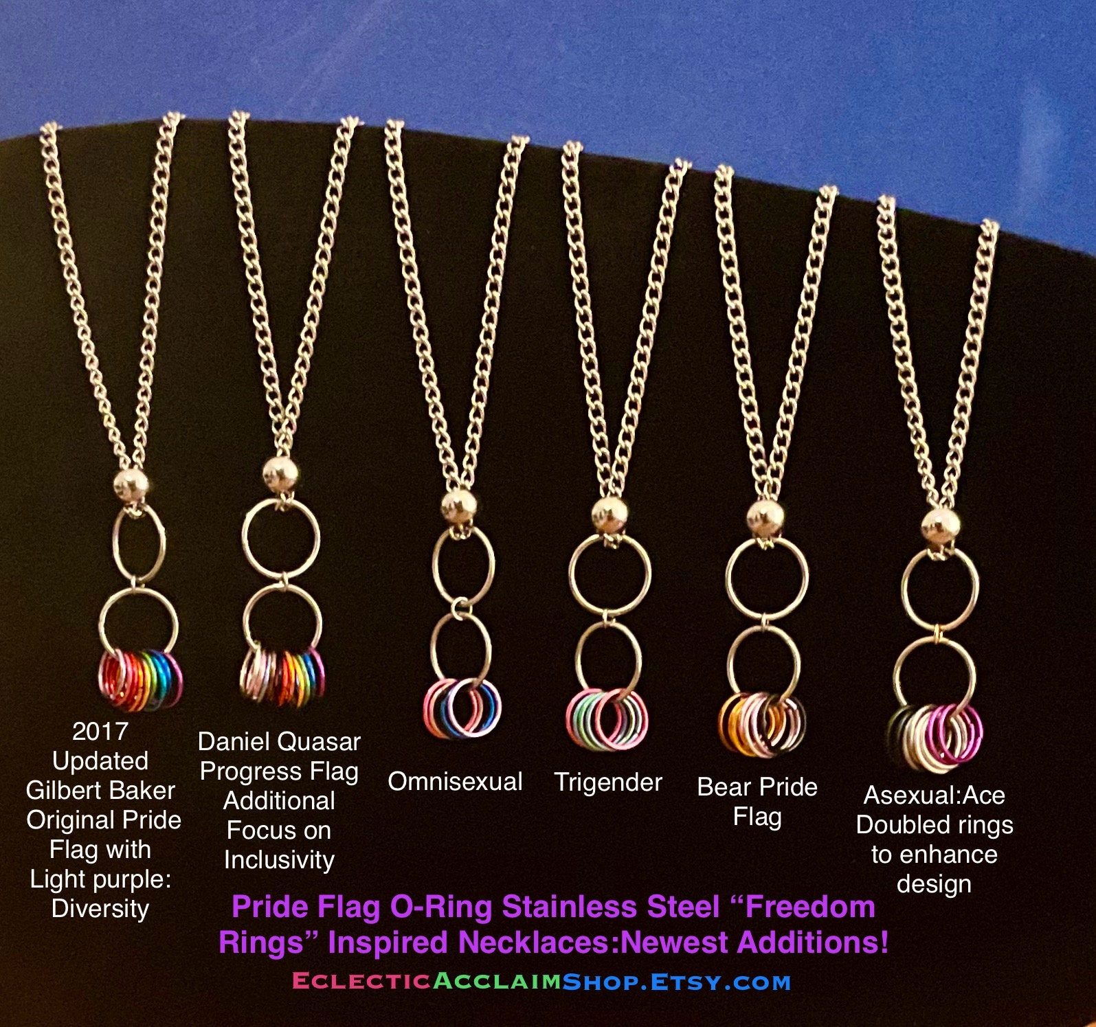 LGBTQ Pride O Ring Necklace,steel LGBTQ Freedom Ring Unisex Necklace ...