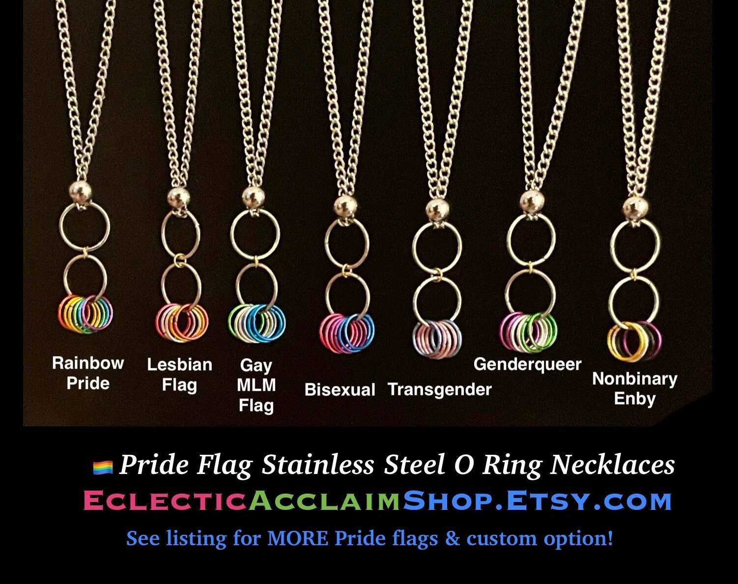 LGBTQ Pride O Ring Necklace,steel LGBTQ Freedom Ring Unisex Necklace ...