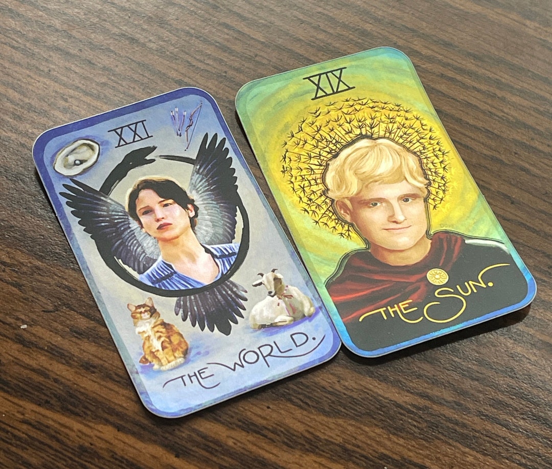 Katniss & Peeta Tarot Card **shiny Mirrored Matte Stickers** - Etsy