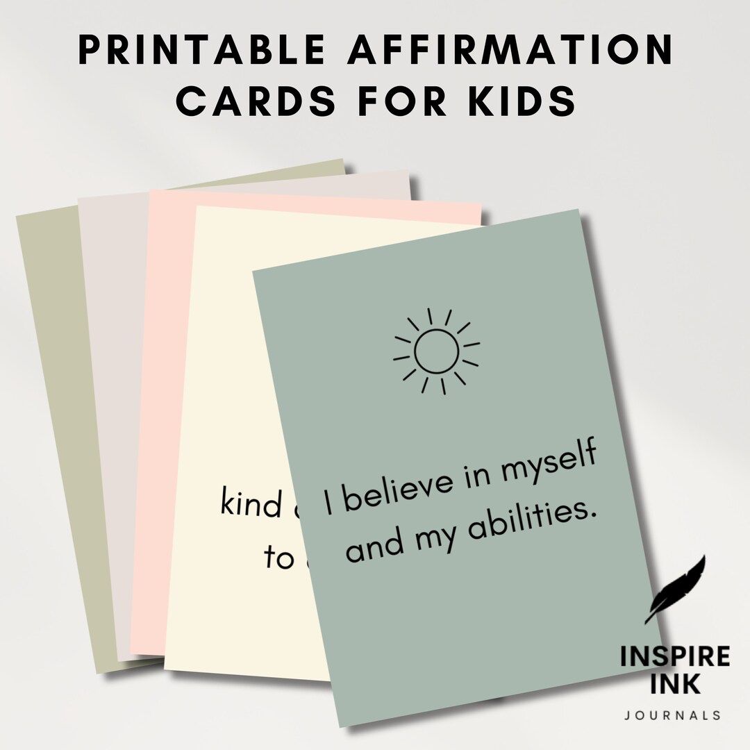 Printable Affirmation Cards for Kids | Mindfulness Cards | Positive ...