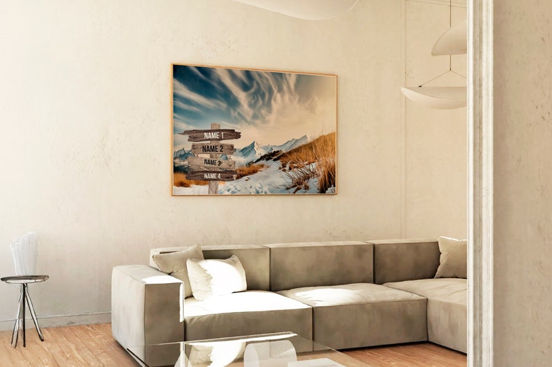 PSD. Picture With Names on a Personalized Post. Editable PSD File. 46cm ...