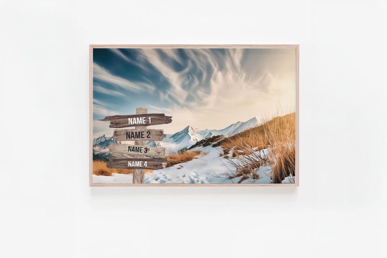 PSD. Picture With Names on a Personalized Post. Editable PSD File. 46cm ...