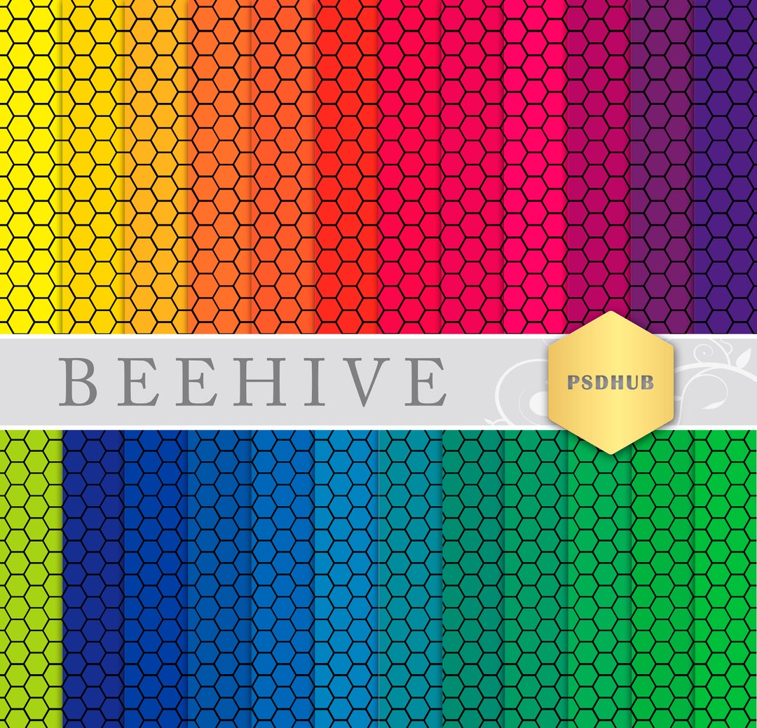 Bee Hive Design Wrapping Paper, Beehive. Pack 24 Files - Etsy