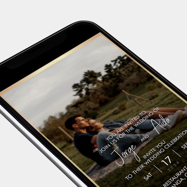 CANVA PSD Template. Digital Wedding Invitation 4 - Etsy UK