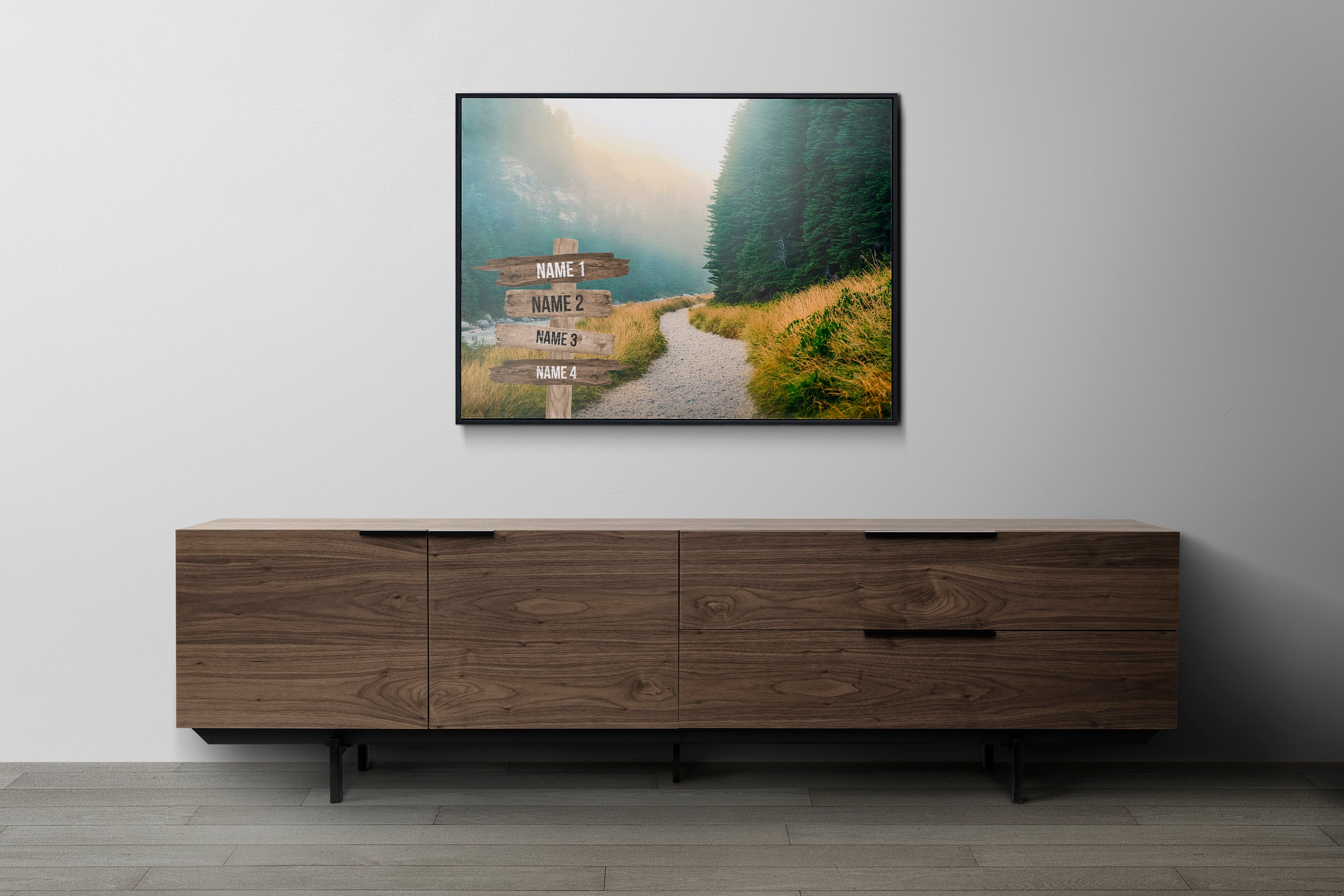 PSD. Picture With Names on a Personalized Post. Editable PSD File. 46cm ...