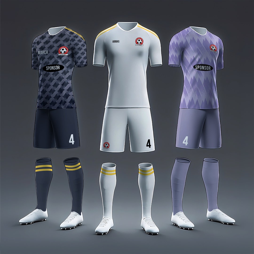 PSD. X3 Complete Football Kits MOCKUP - Etsy