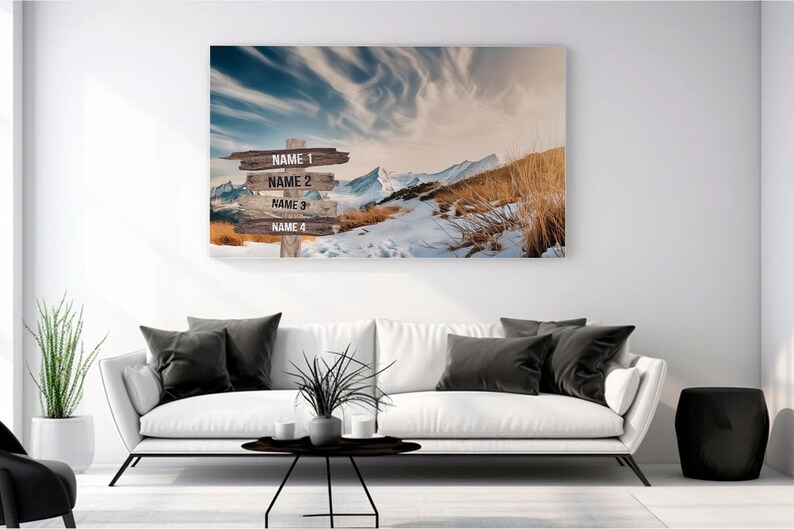 PSD. Picture With Names on a Personalized Post. Editable PSD File. 46cm ...