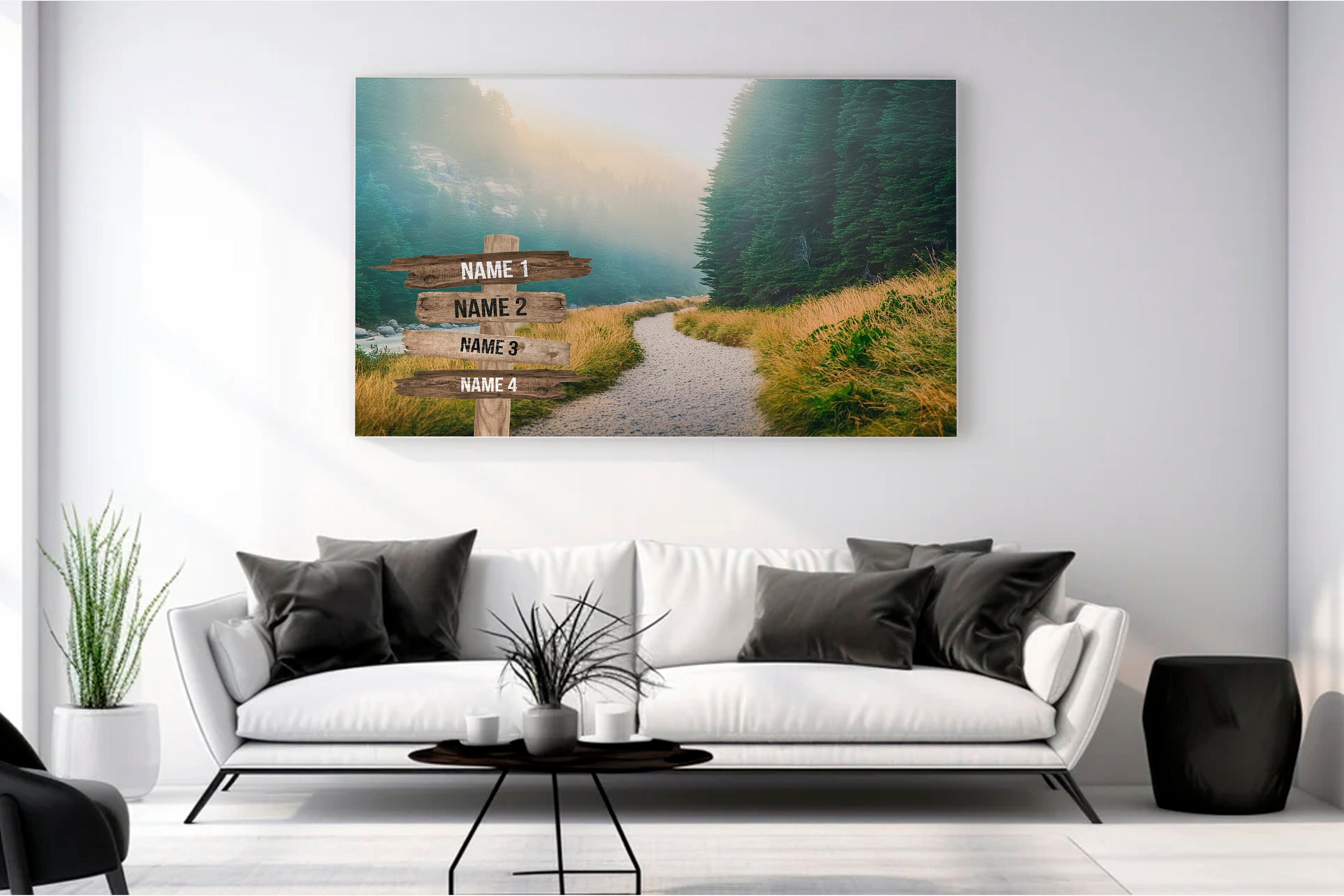 PSD. Picture With Names on a Personalized Post. Editable PSD File. 46cm ...