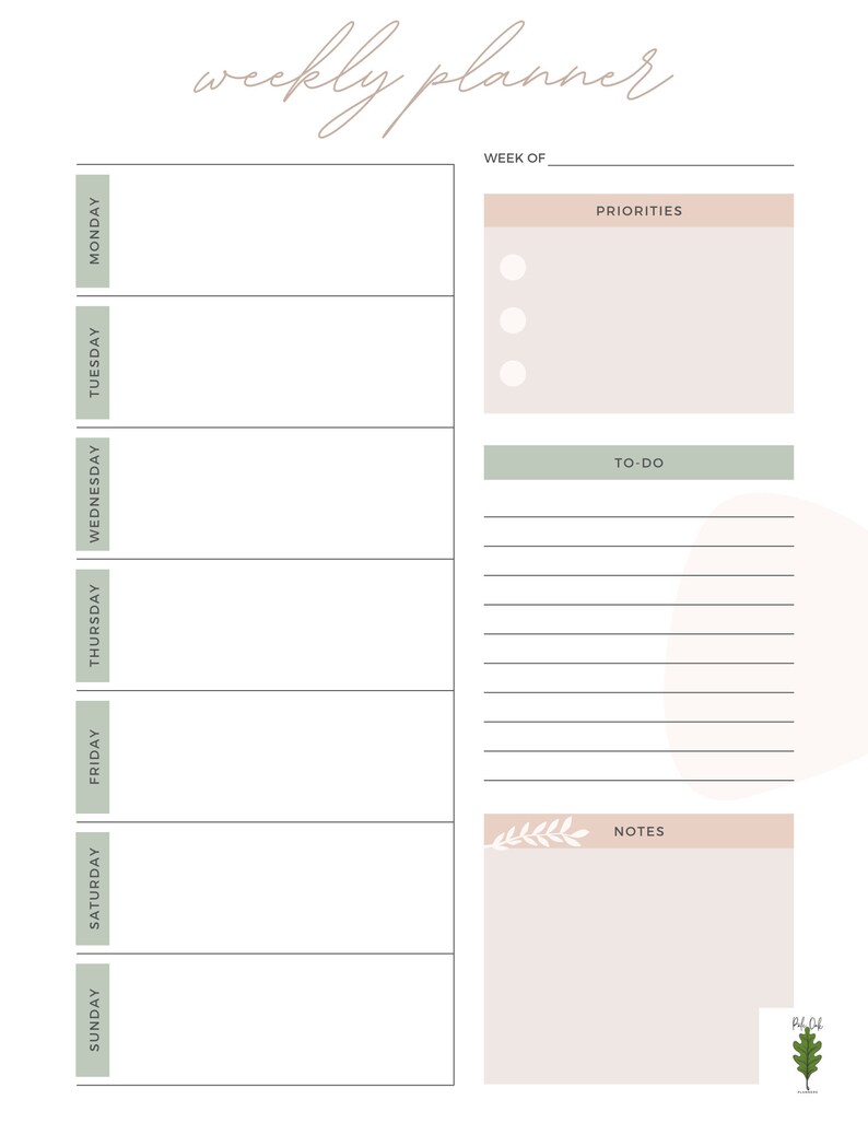 Boho Aesthetic Weekly Planner - Etsy