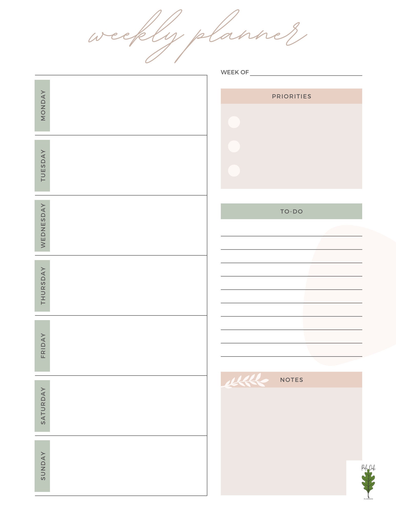 Boho Aesthetic Weekly Planner - Etsy