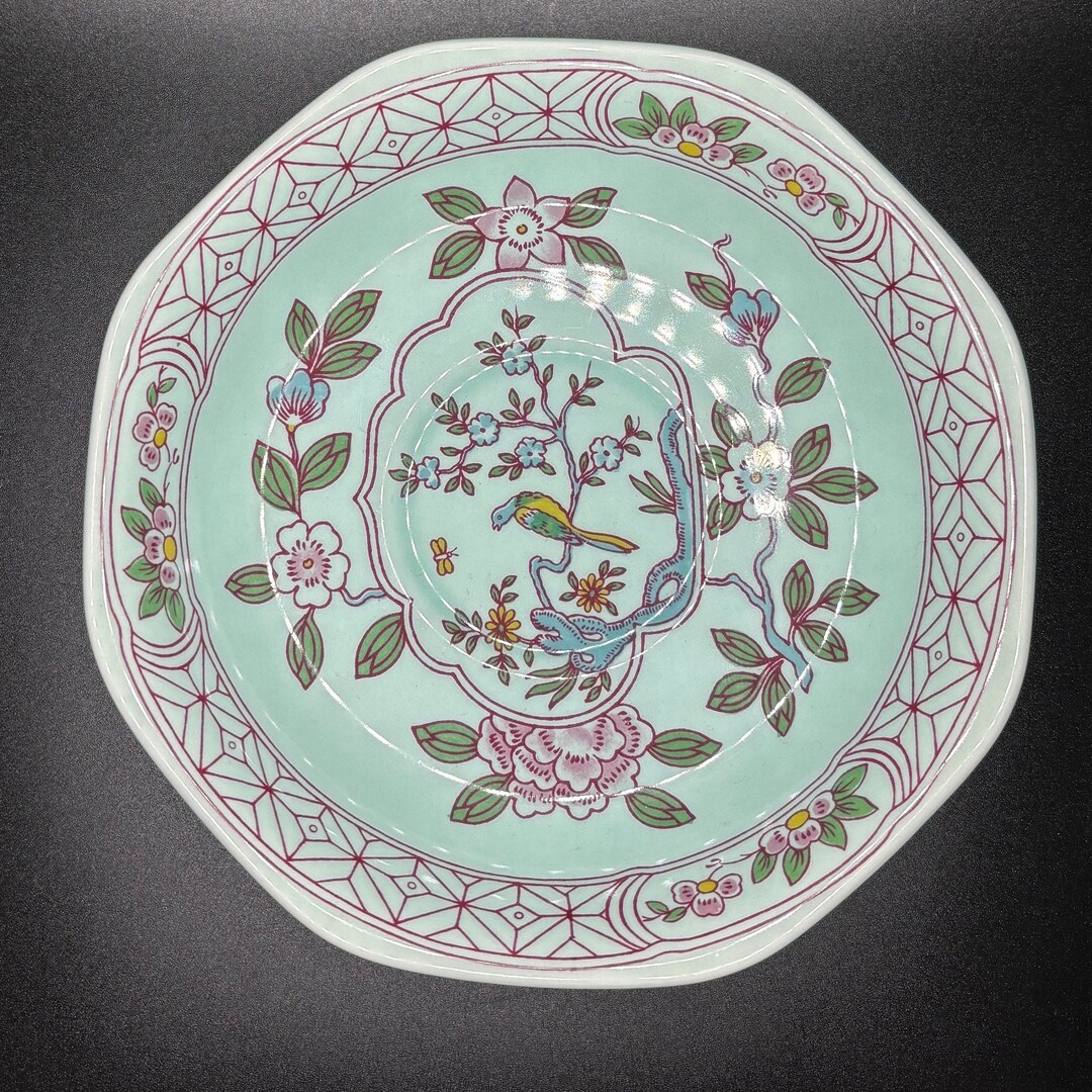 Adams Calyx Ware Singapore Bird Saucer 5.5 Pale Blue Background - Etsy UK