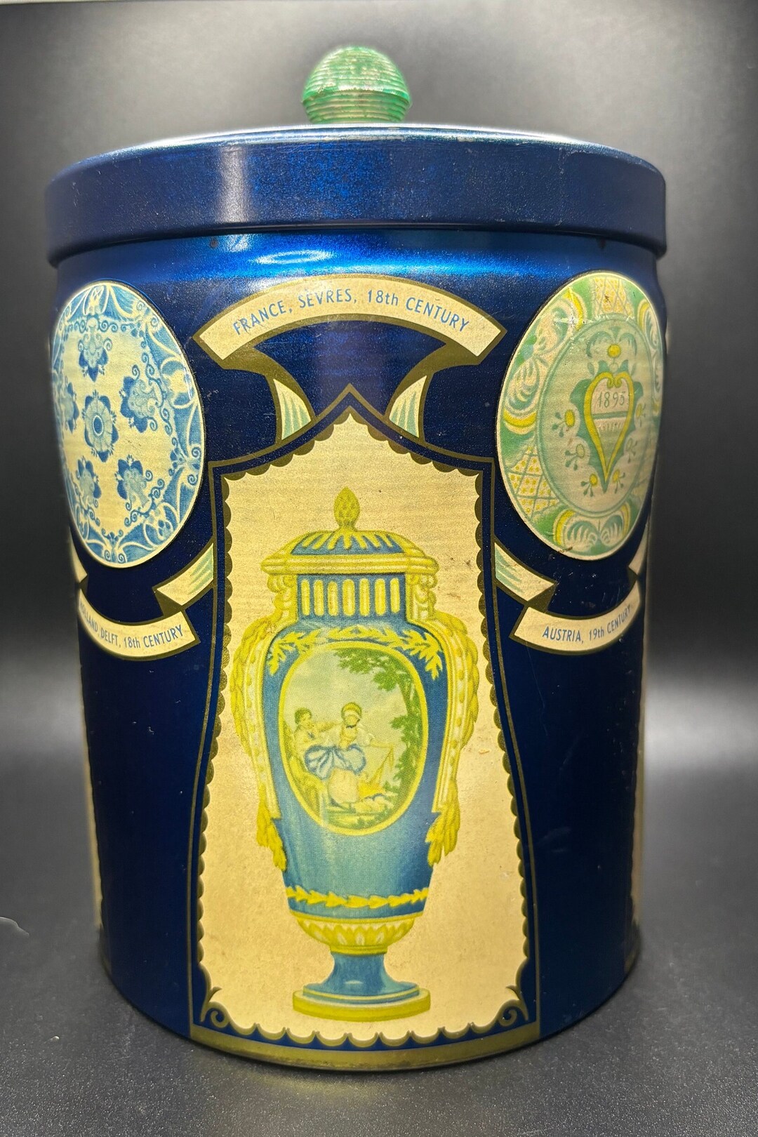 Murry Allen Large Tin Canister Blue - Etsy