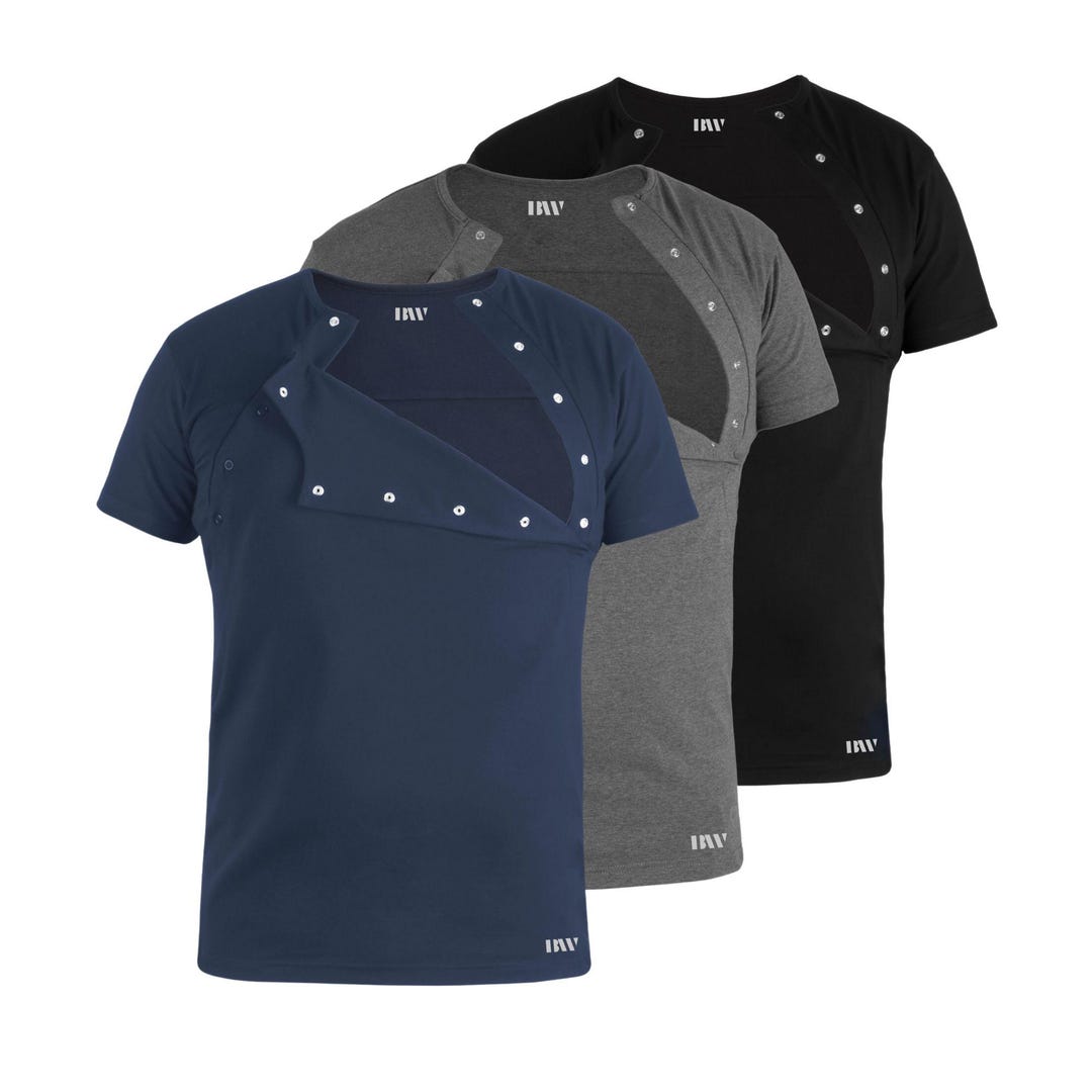 Adaptive Clothing Chemo Port Access T-shirt Set of 3 Gift for Someone ...