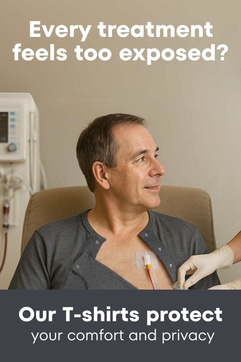 Chemotherapy Dialysis Port Access Thick Warm T-shirt With Chest Port ...