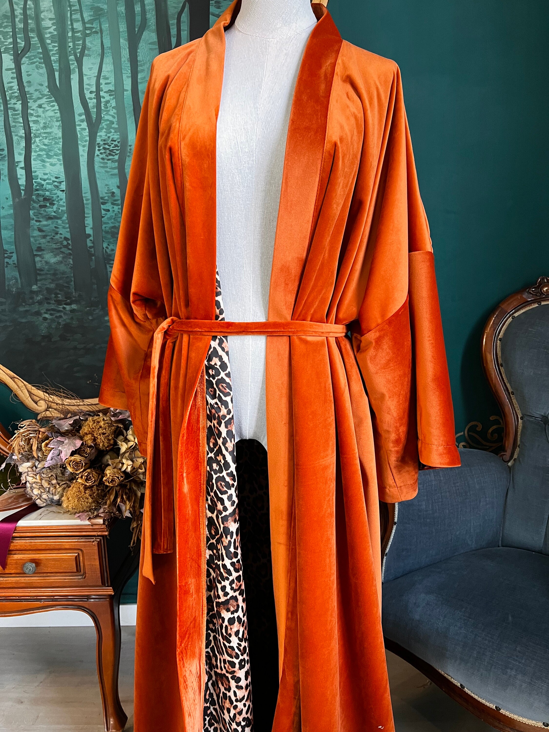 Kimono, Artisan Kimono, Kimono Dress, Velvet Kimono, Autumn Kimono, Handmade, Kimono Jacket ...