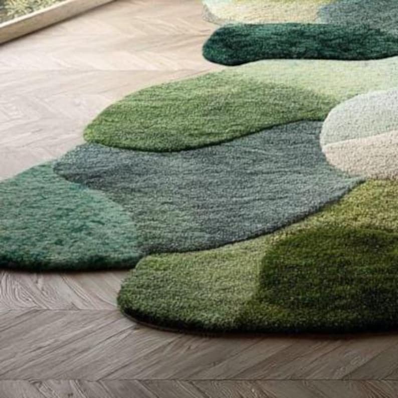 Minimalist Rug Moss Handtufted 7x9 Green-saga Modern and Contemporary ...