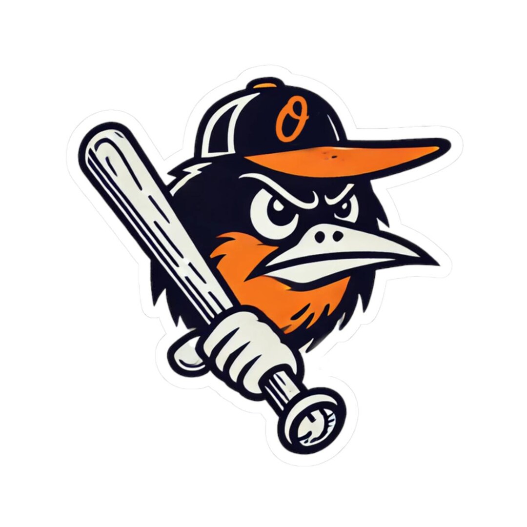 Baltimore Oriole Angry Mascot Sticker, Custom Fan Art Bird Design, Kiss ...