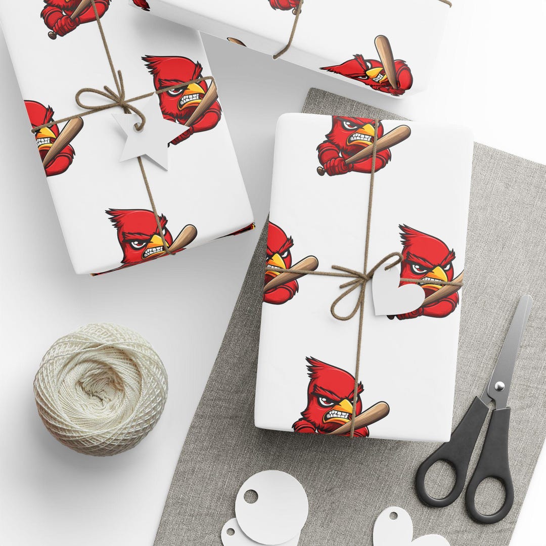 St. Louis Cardinals Fan Art Wrapping Paper – Baseball Gift Wrap, MLB ...