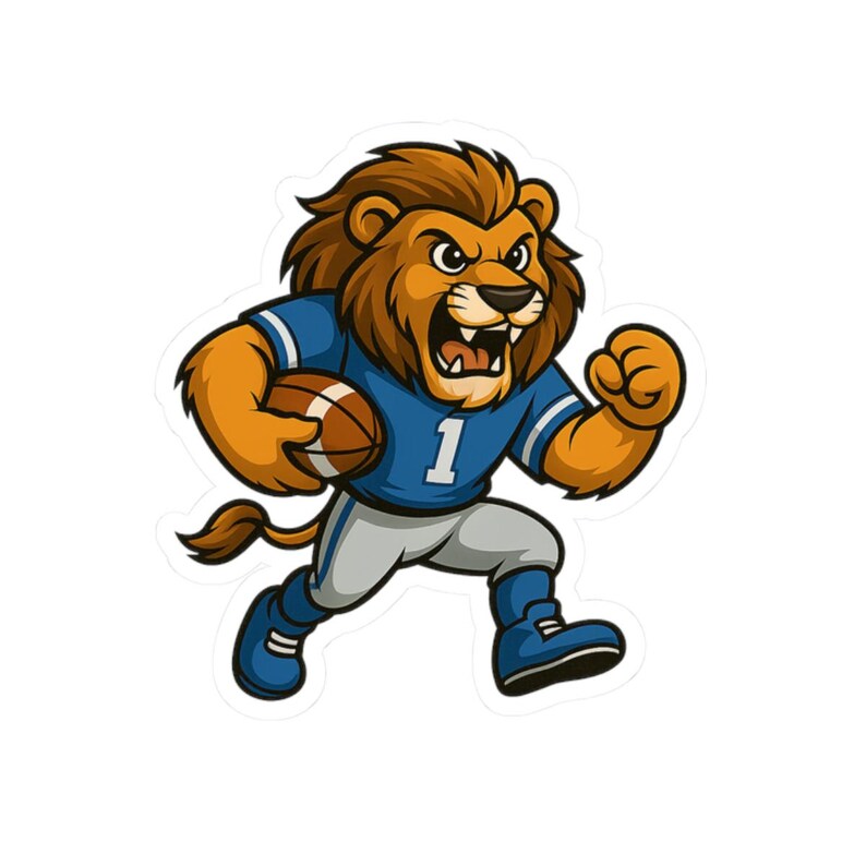 Detroit Lions Fan Art Football Mascot Sticker | Detroit Lions -inspired ...