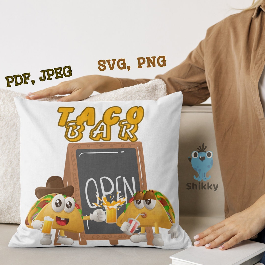 Taco Bar Party Sign Printable Taco Fiesta Sign for Taco - Etsy