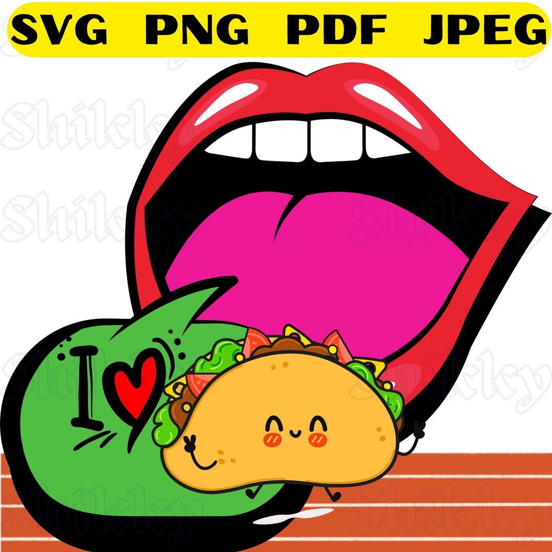 I Love Taco SVG File, Transparent File, Funny Baby Shirt, Sublimation ...